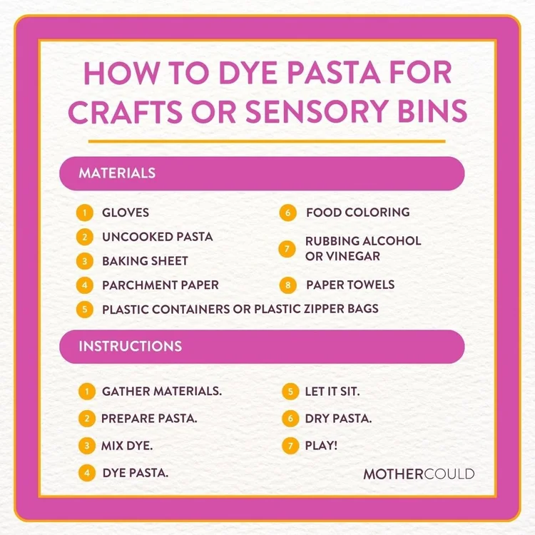 How to Dye Pasta for Crafts or Sensory Bins