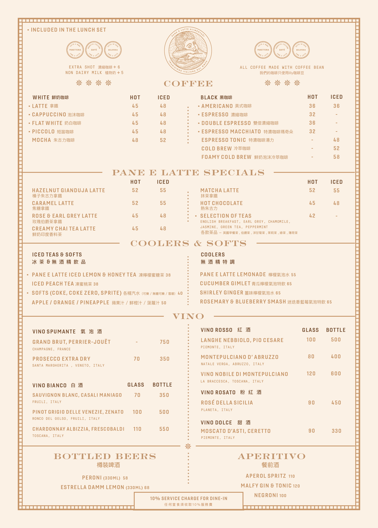 LUNCH — Pane e Latte