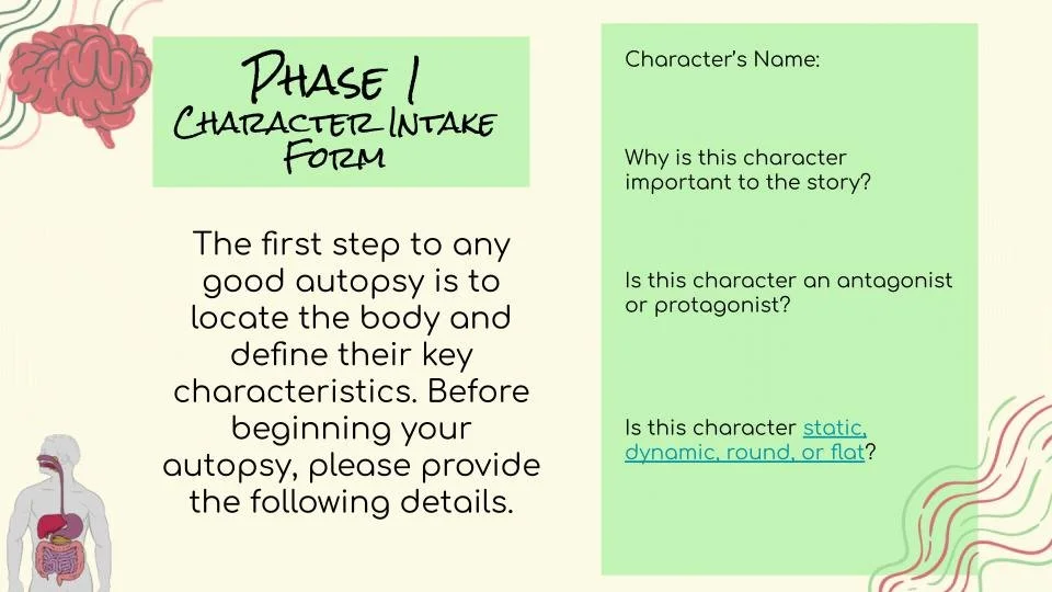 Character Analysis: Character Autopsy — Educator Andrea