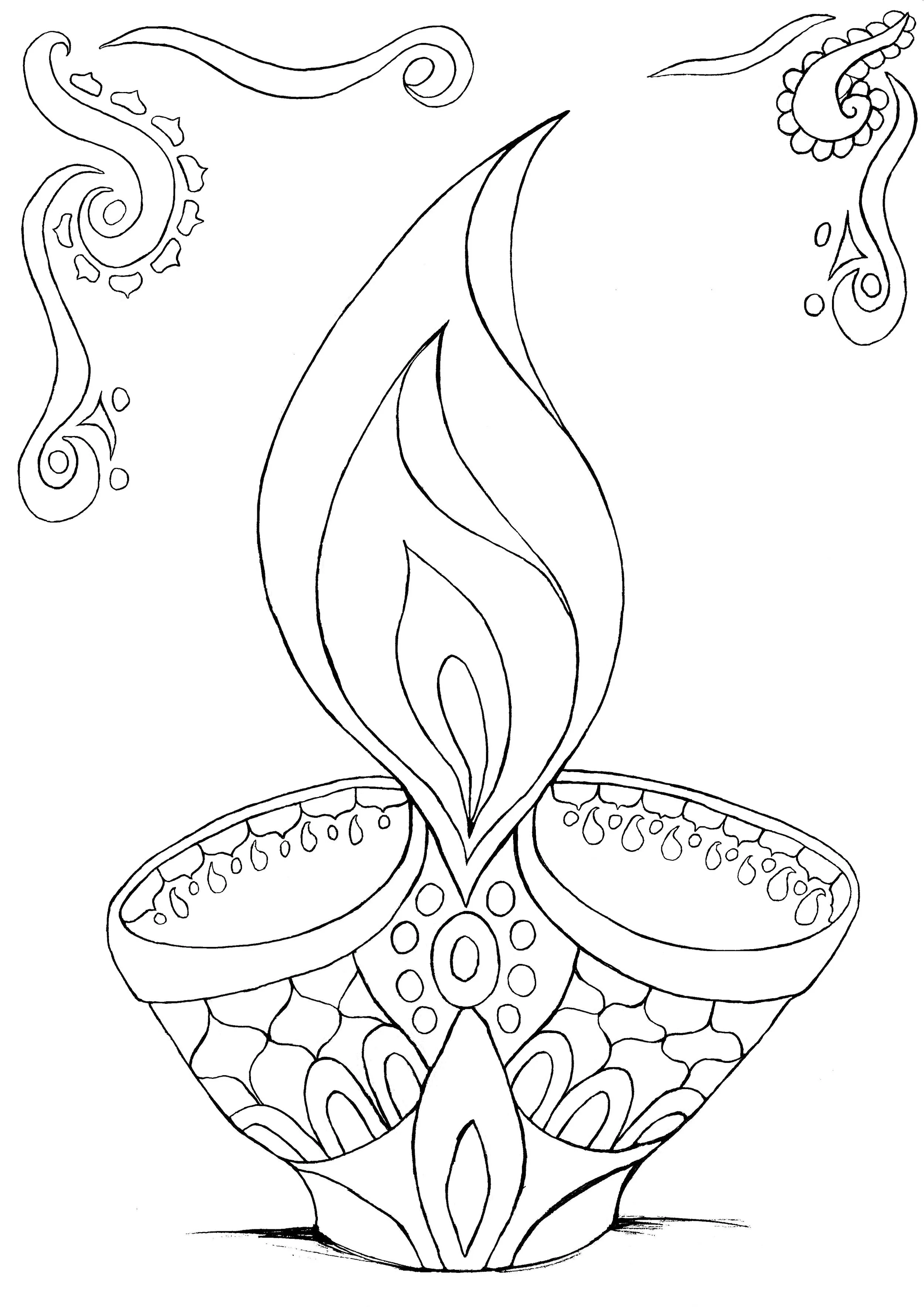 Diwali Coloring Pages Printable Sketch Coloring Page