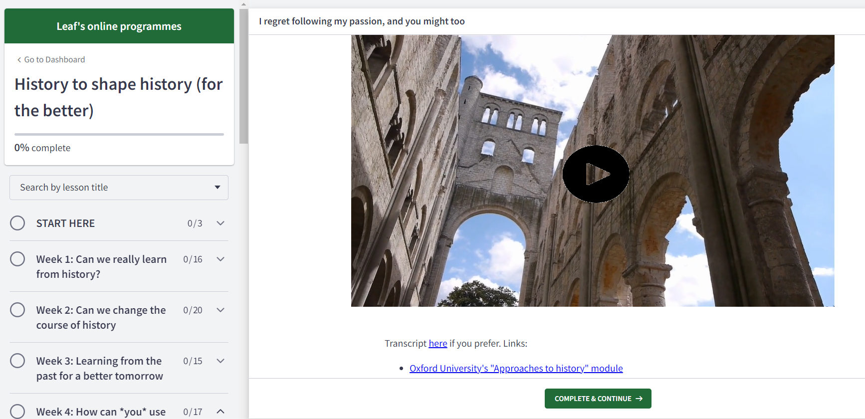 History to shape history (for the better) — Leaf