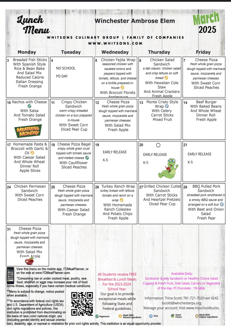 Lunch Menu — Your Ambrose PTO