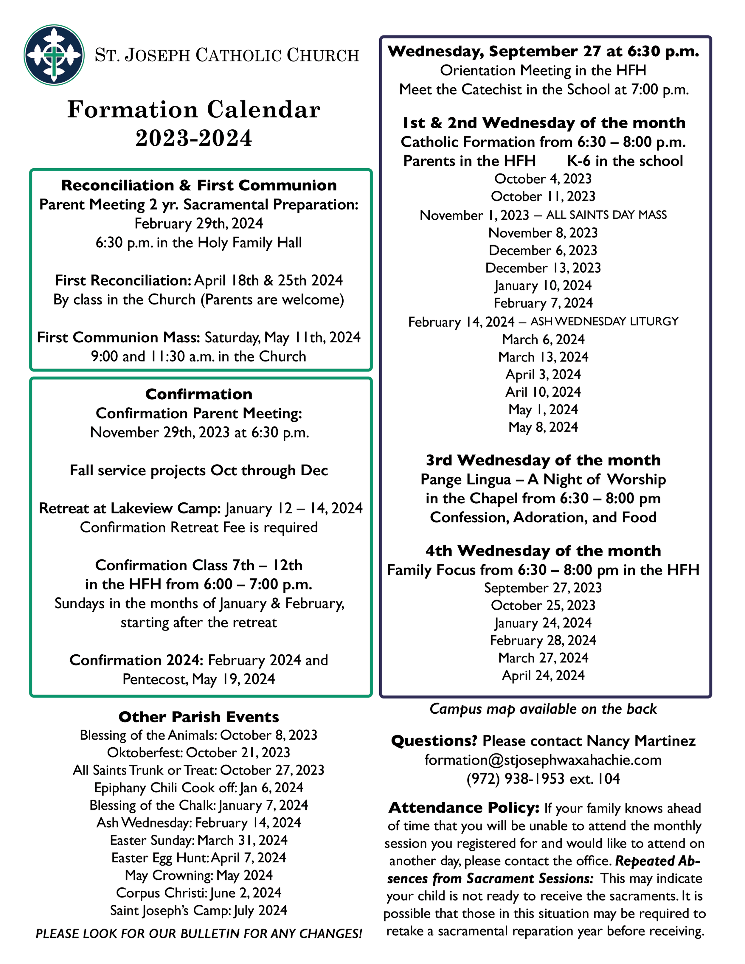 Formation — St. Joseph Catholic Church