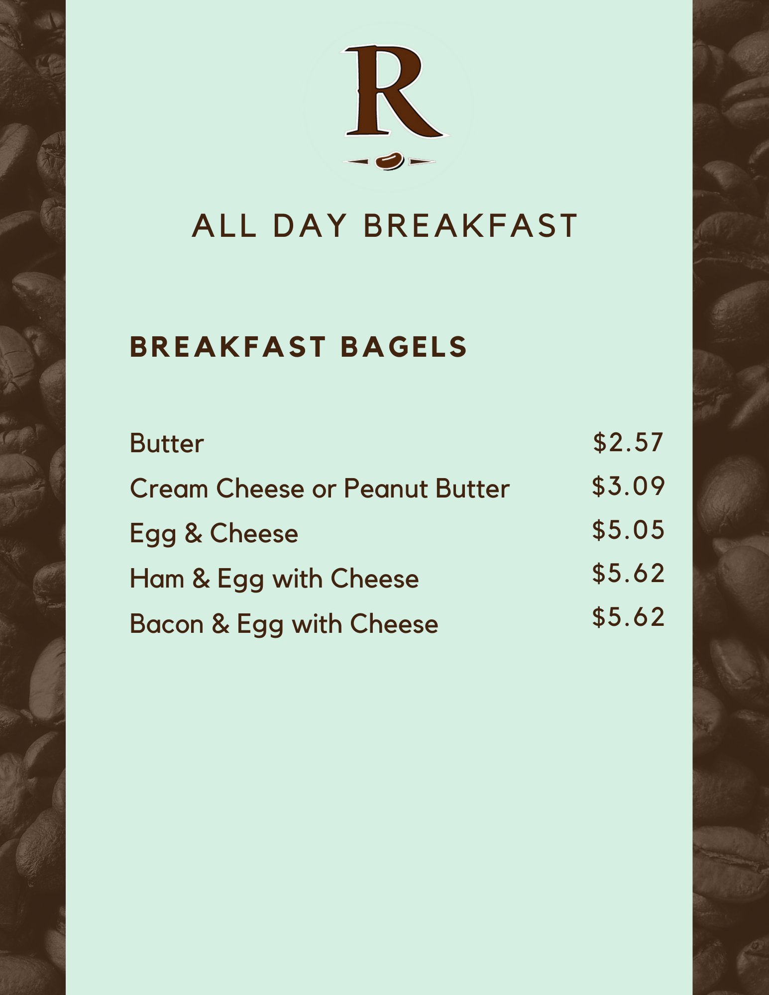 Menu — Renaissance Cafe