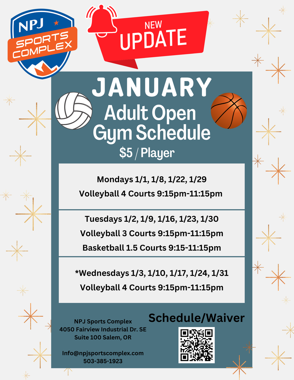 Adult Open Gyms — NPJ Sports Complex