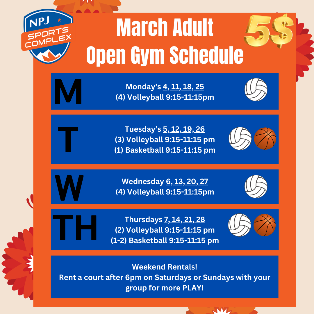 Adult Open Gyms — NPJ Sports Complex