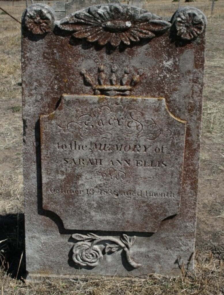 Sarah Ann Ellis' grave — The Enigma of the Ross Bridge