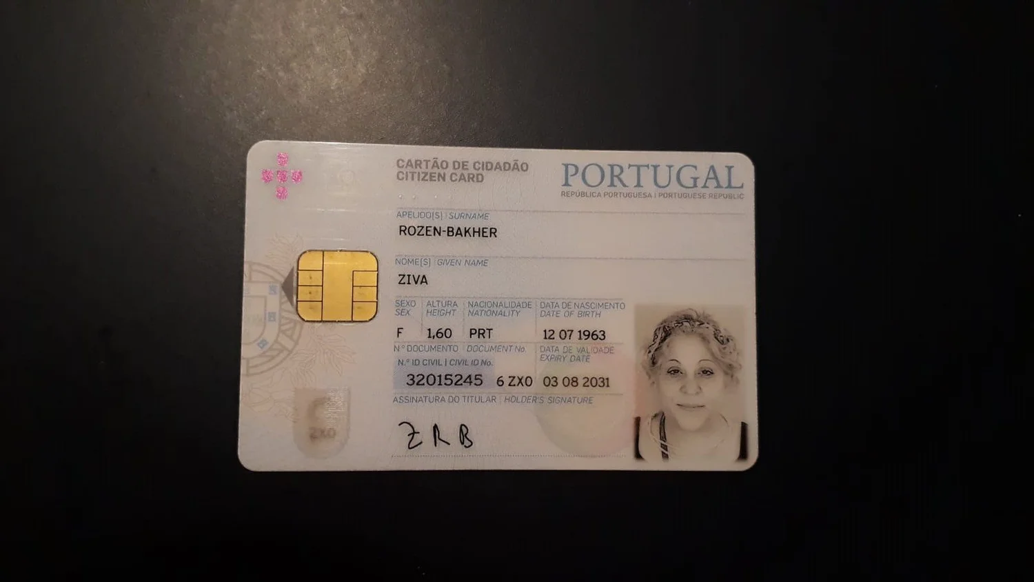 Portuguese Citizen Card - Ziva Rozen-Bakher — Dr. Ziva Rozen-Bakher ...