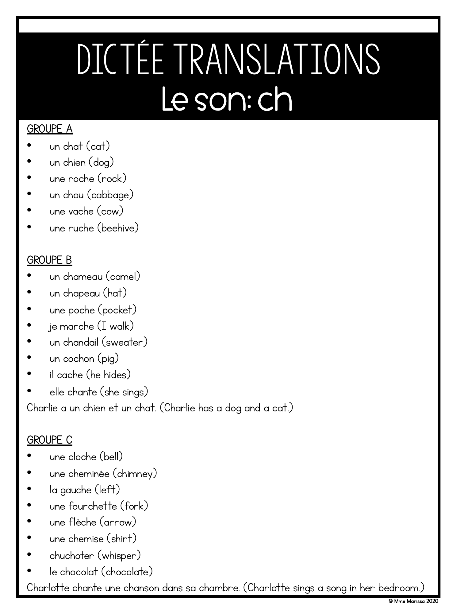 My Weekly Dictée Program in 2/3 — Mme Marissa