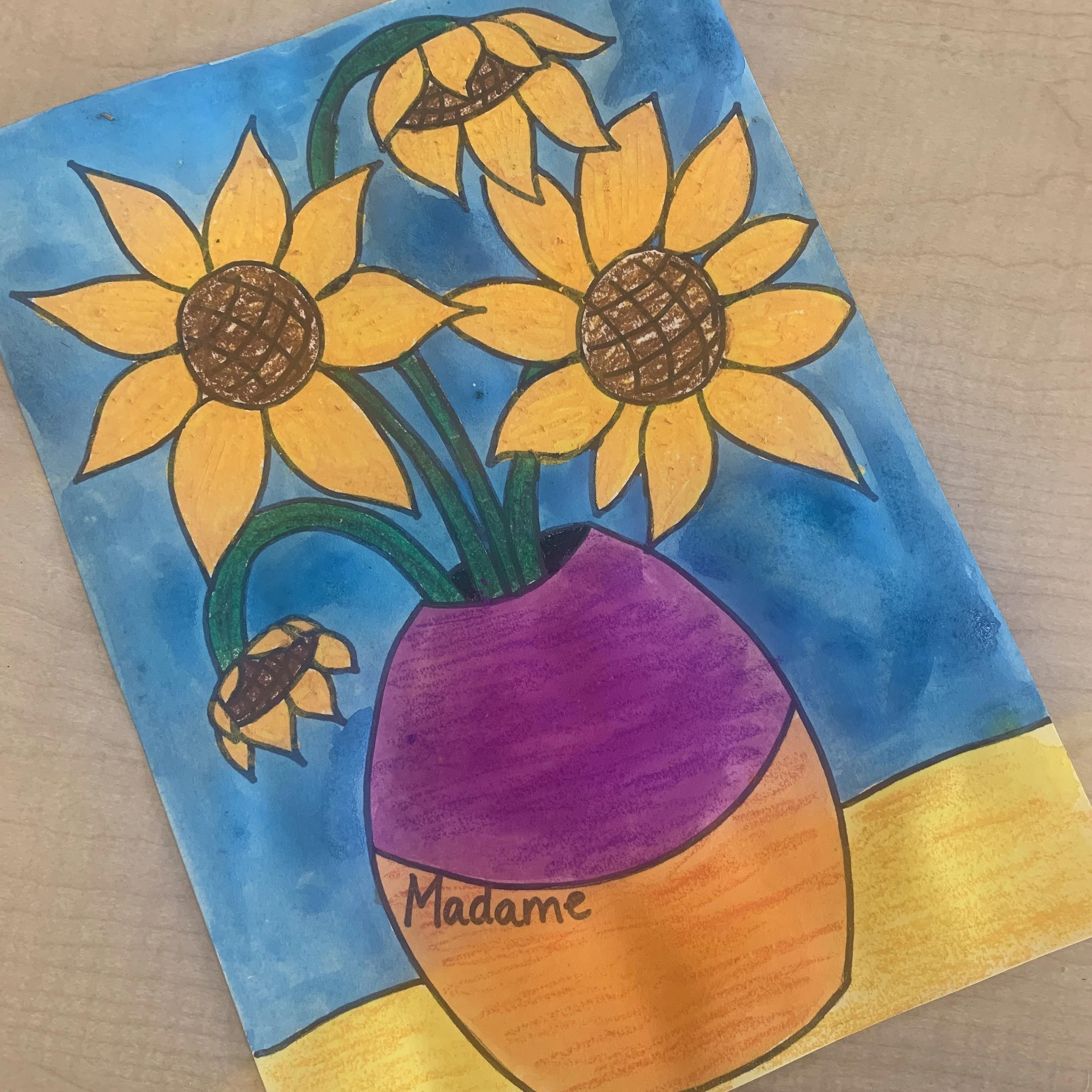Van Gogh Sunflowers Art Project — Mme Marissa