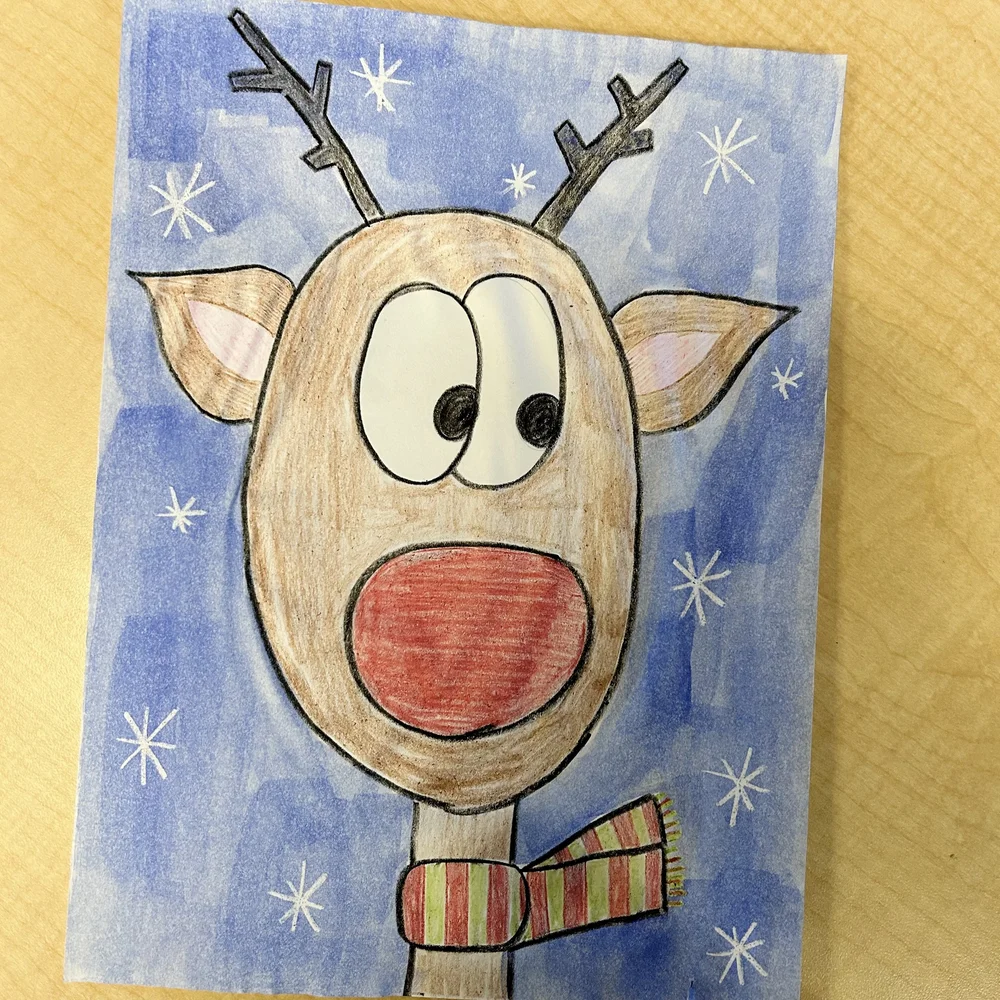 Directed Drawing Reindeer Portraits Art Project — Mme Marissa