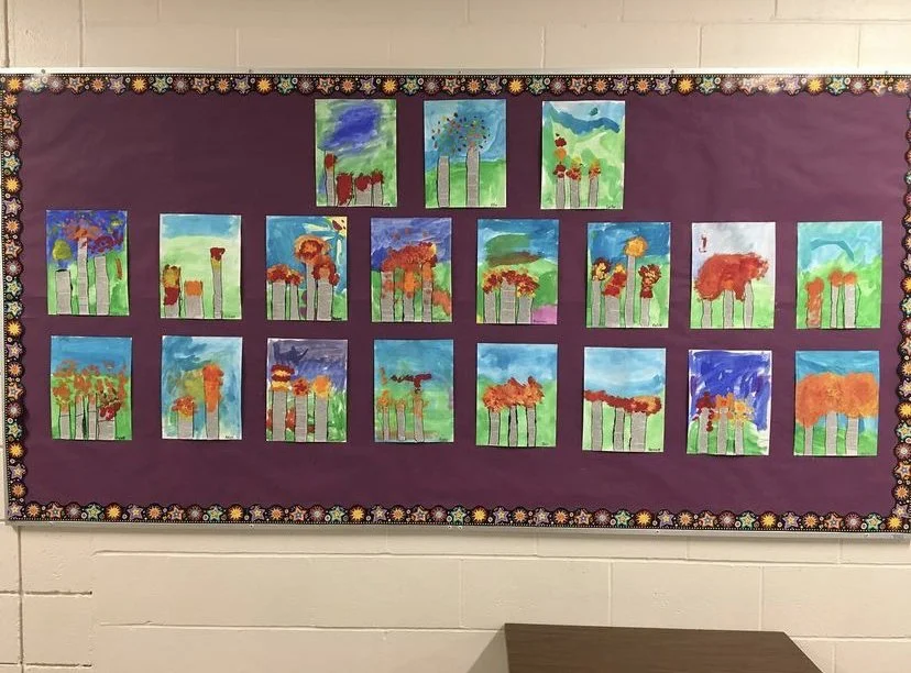 Colourful Fall Birch Trees Art Project — Mme Marissa