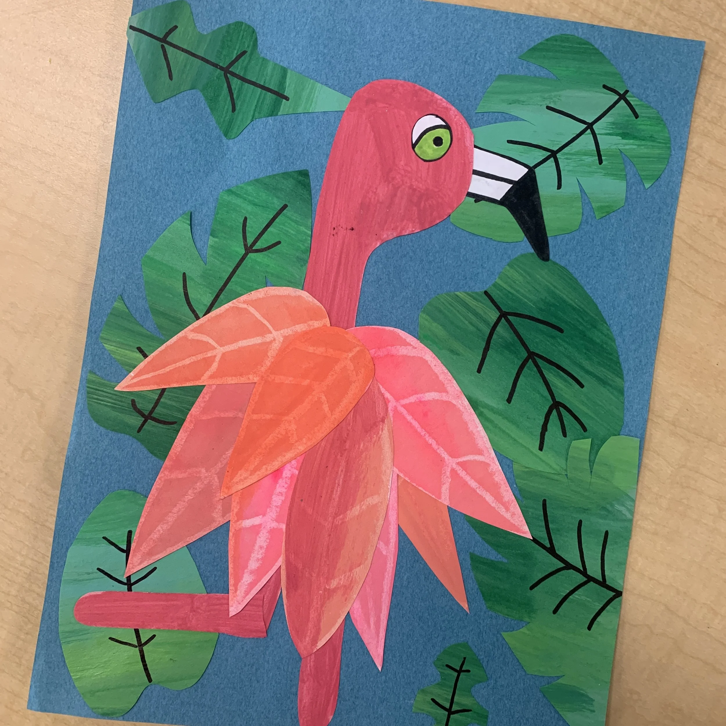 Painted Paper Flamingo Art Project — Mme Marissa