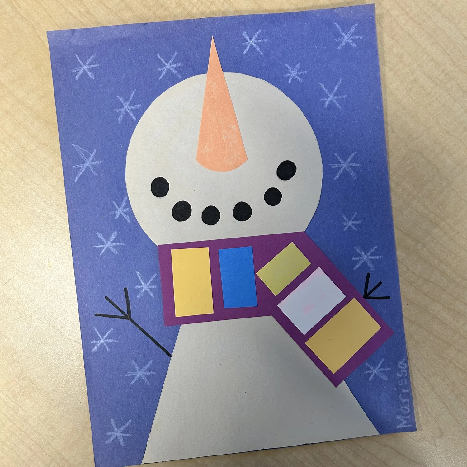 Smiling Snowman Art Project — Mme Marissa