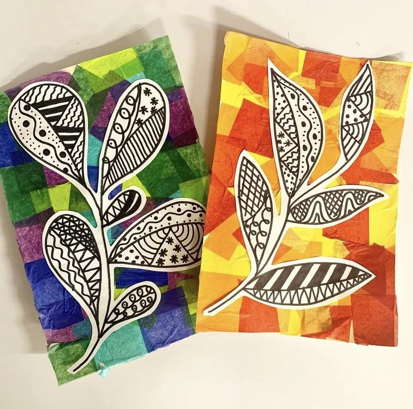 Zentangle Pattern Leaves Art Project — Mme Marissa
