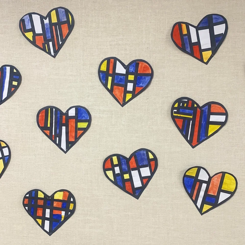 Mondrian Style Hearts — Mme Marissa