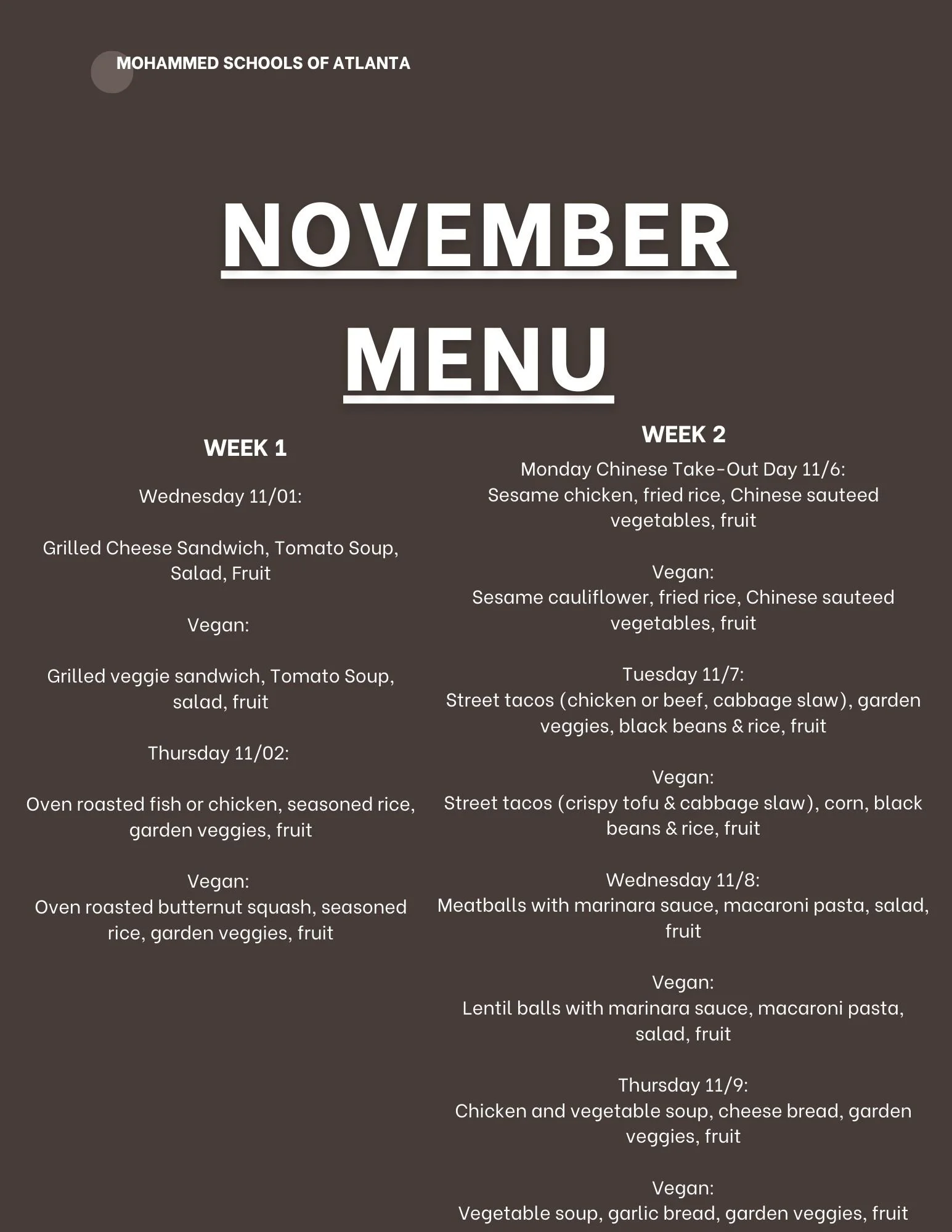 Lunch Program — Mohammed Schools of Atlanta