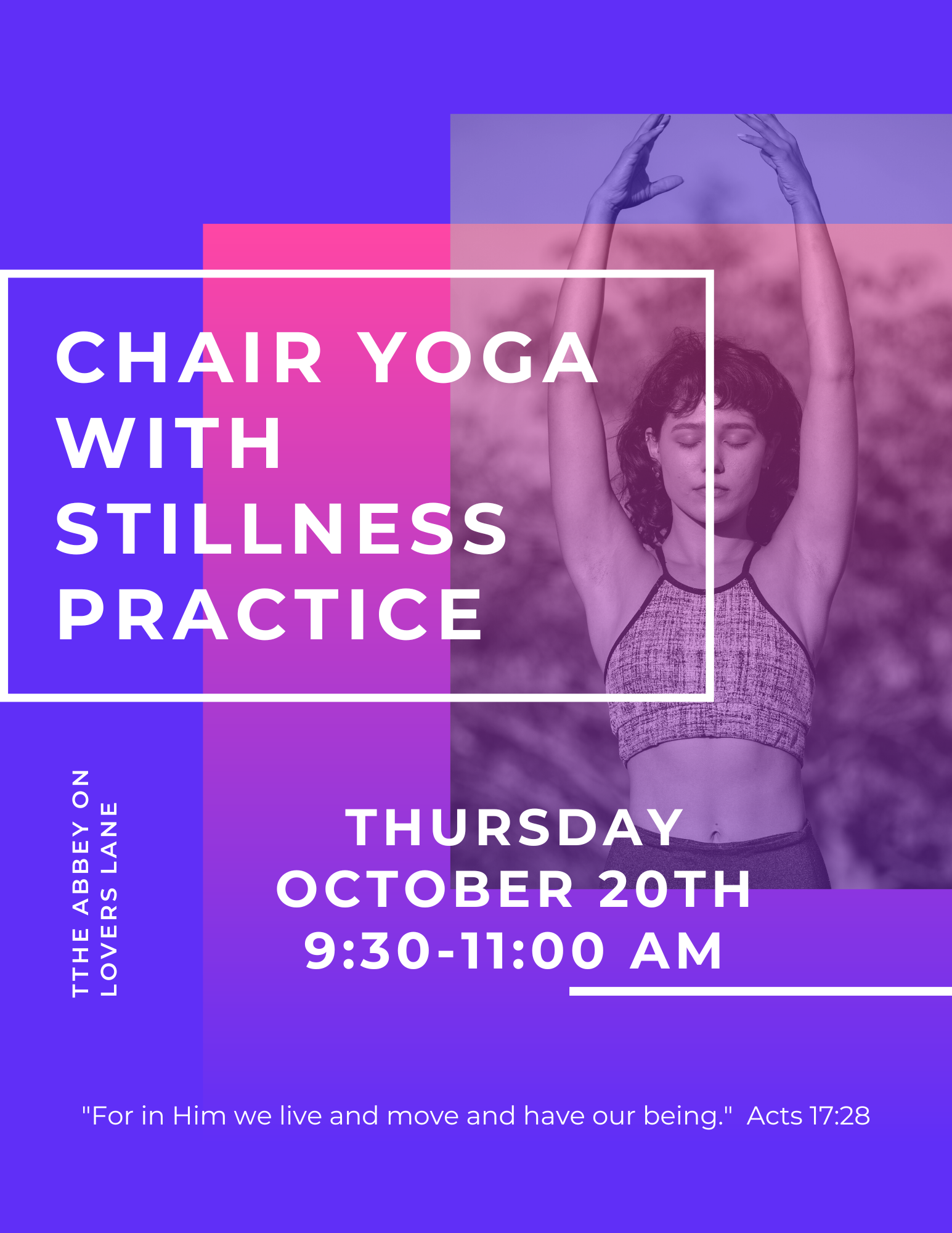 Chair Yoga with Stillness Practice: An introductory session - Thurs ...