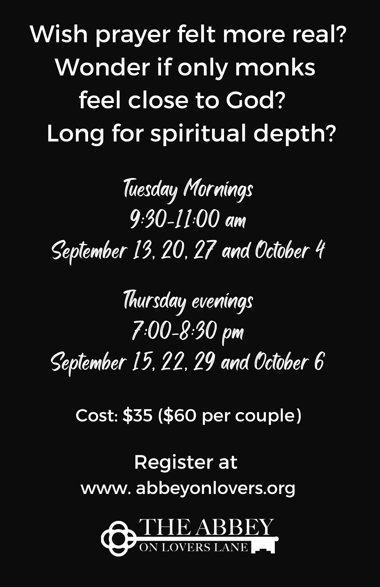 Prayer: A Simple Guide for Normal People - Thursdays - continuing Sept ...