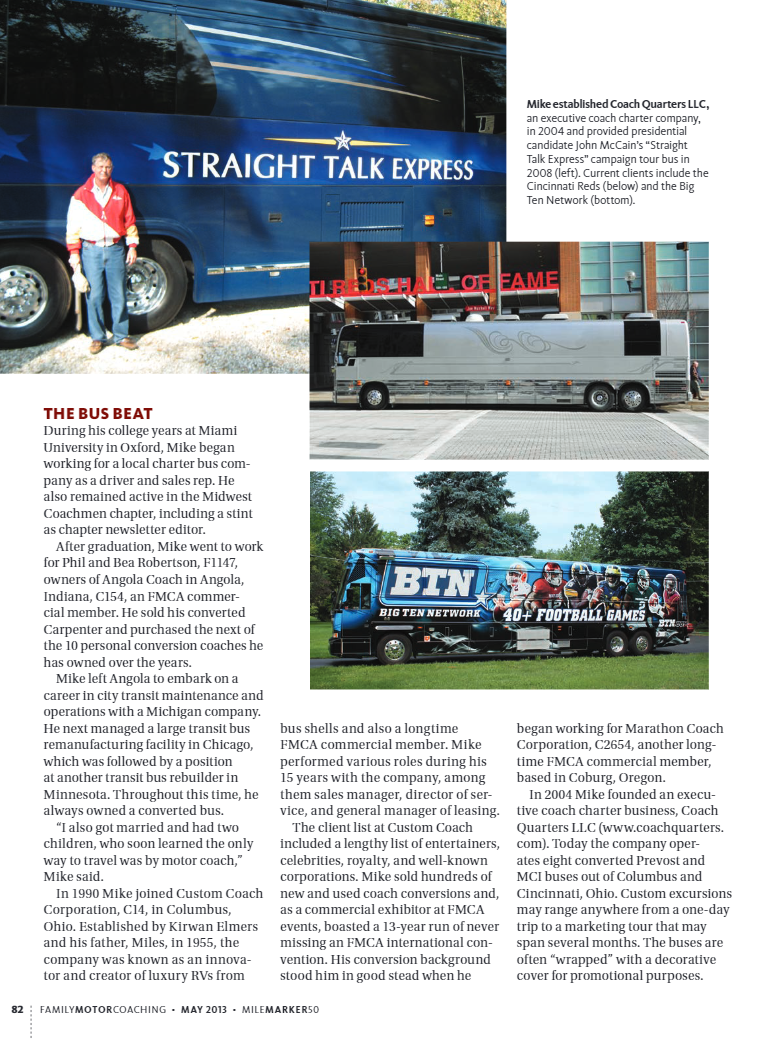 Mike Middaugh | Coach Charter Bus Company — Coach Quarters