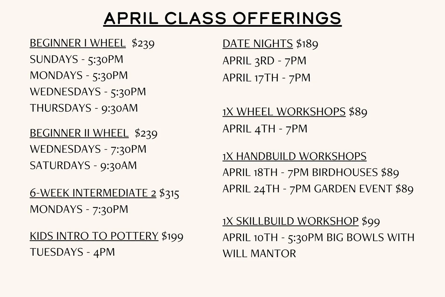 Classes & Workshops | Join Our Pottery Classes Today — Prairie Pottery