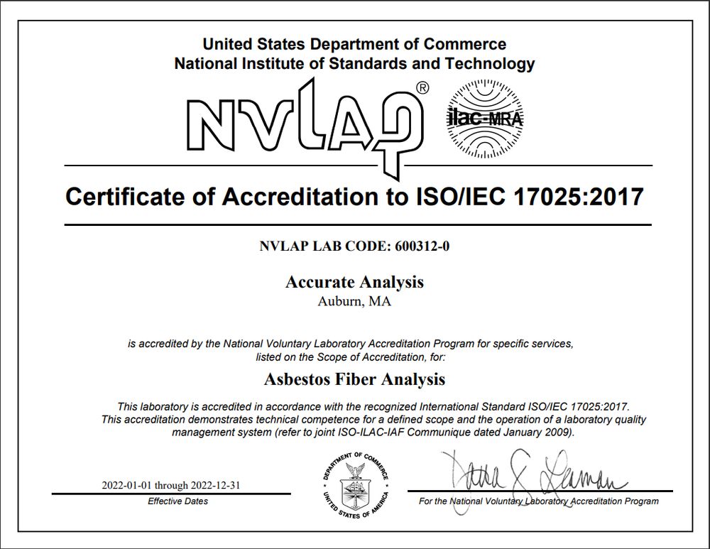 Accreditations — Accurate Analysis