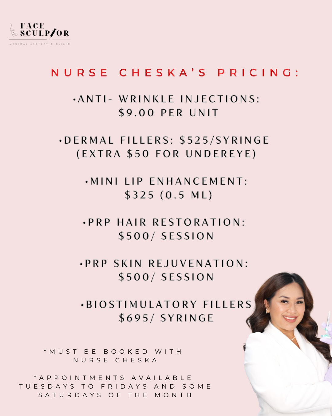 Price list — FACE SCULPTOR MEDICAL AESTHETIC CLINIC