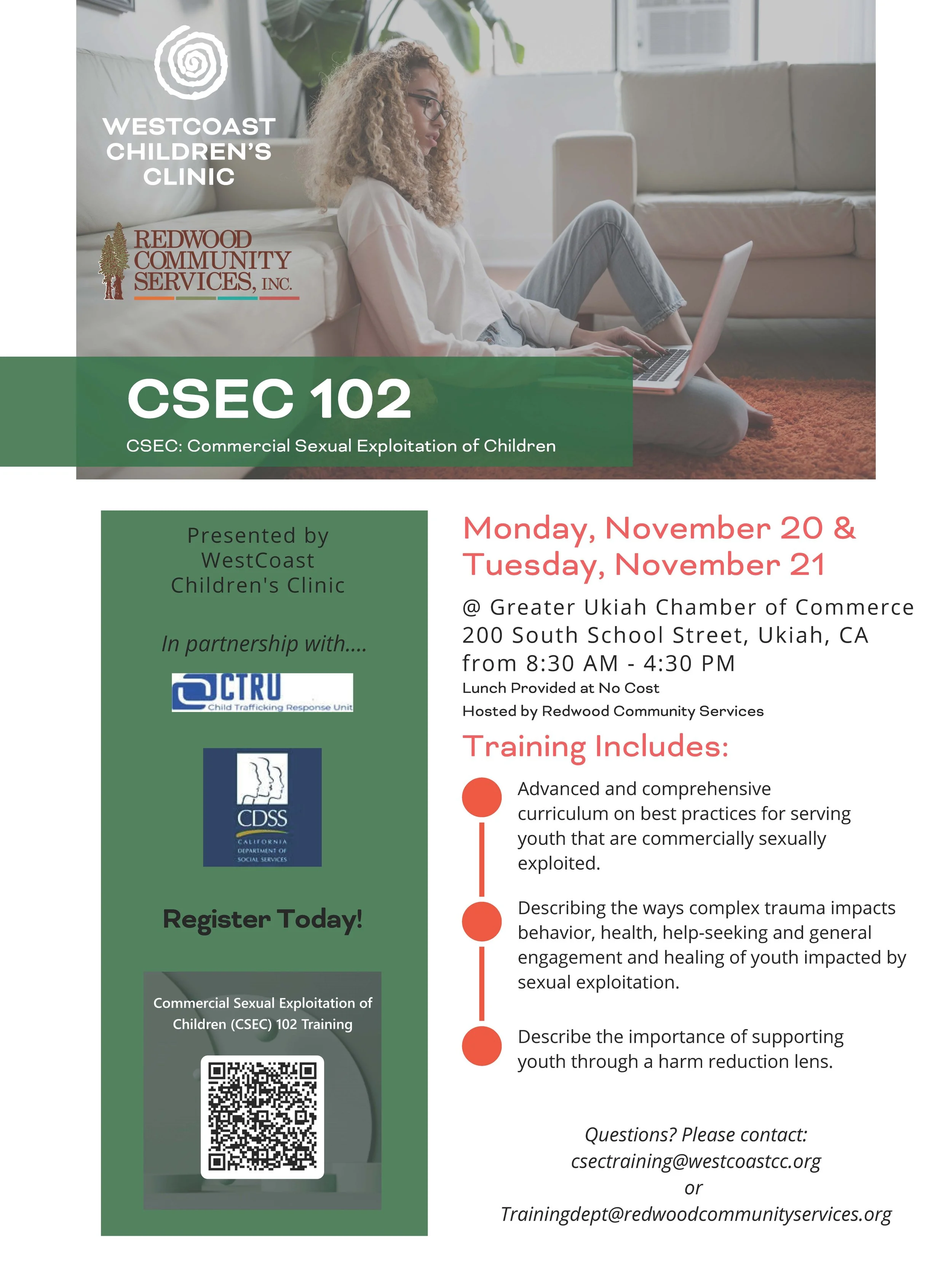 CSEC 102: Advanced Training on Commercial Sexual Exploitation of Children Part 1 — Redwood ...