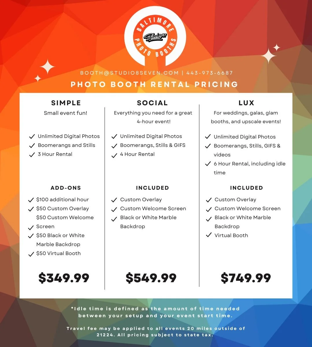 Baltimore Photo Booth Rental Pricing For All Occasions