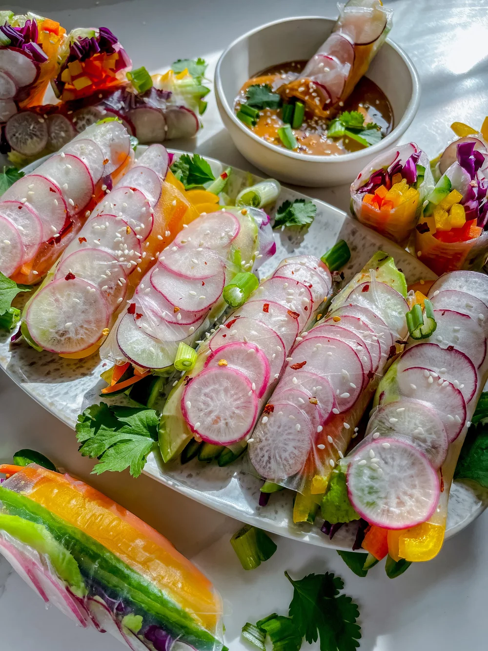 Rainbow Veggie Spring Rolls — All Types of Bowls