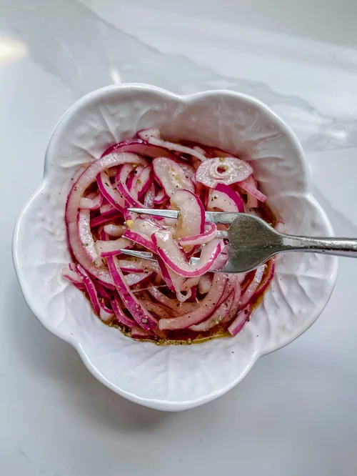Marinated Red Onions — All Types of Bowls