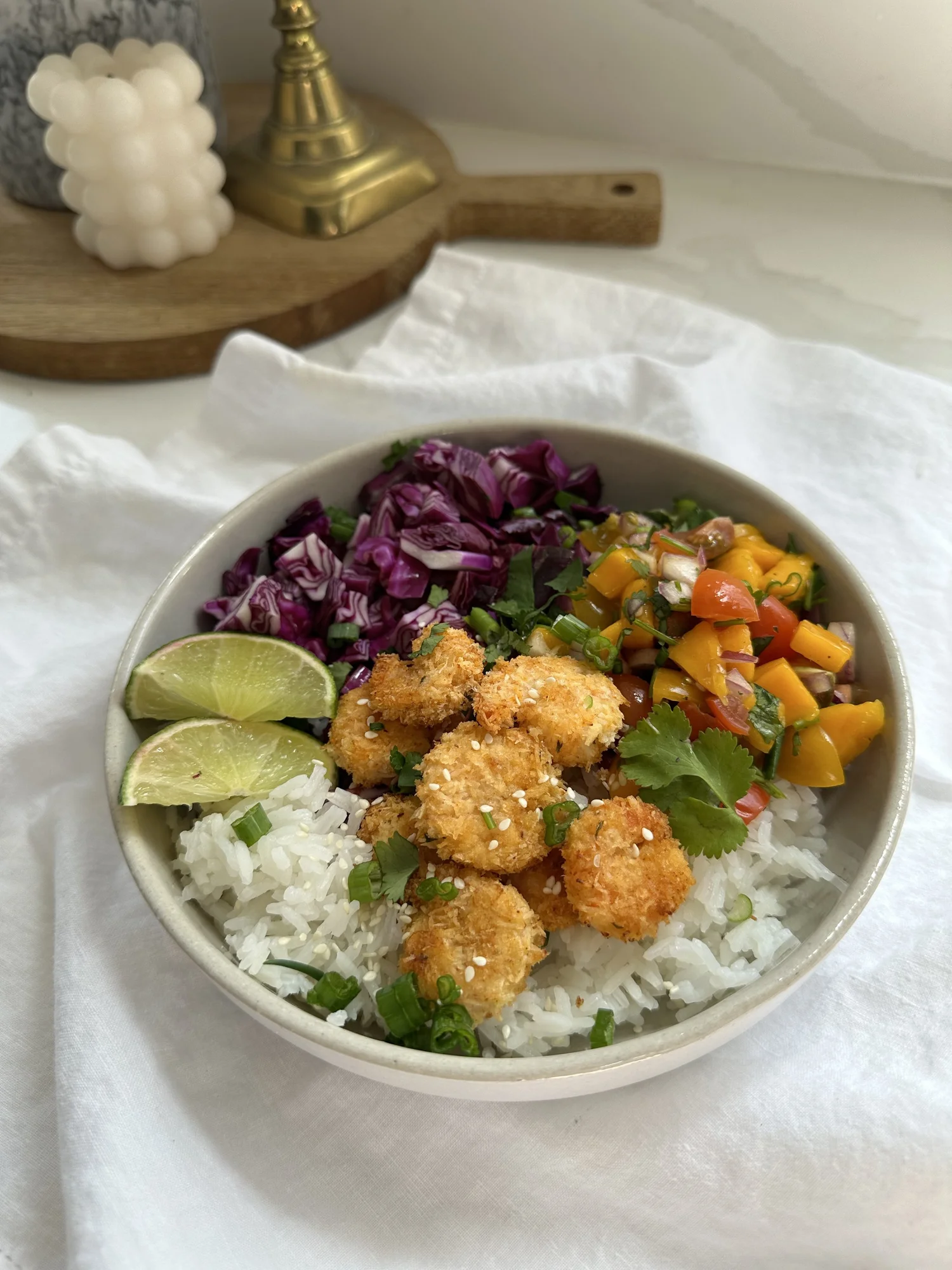 Coconut Shrimp Bowl with Mango Salsa — All Types of Bowls