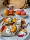 Peaches and Cream Protein Crepes — All Types of Bowls