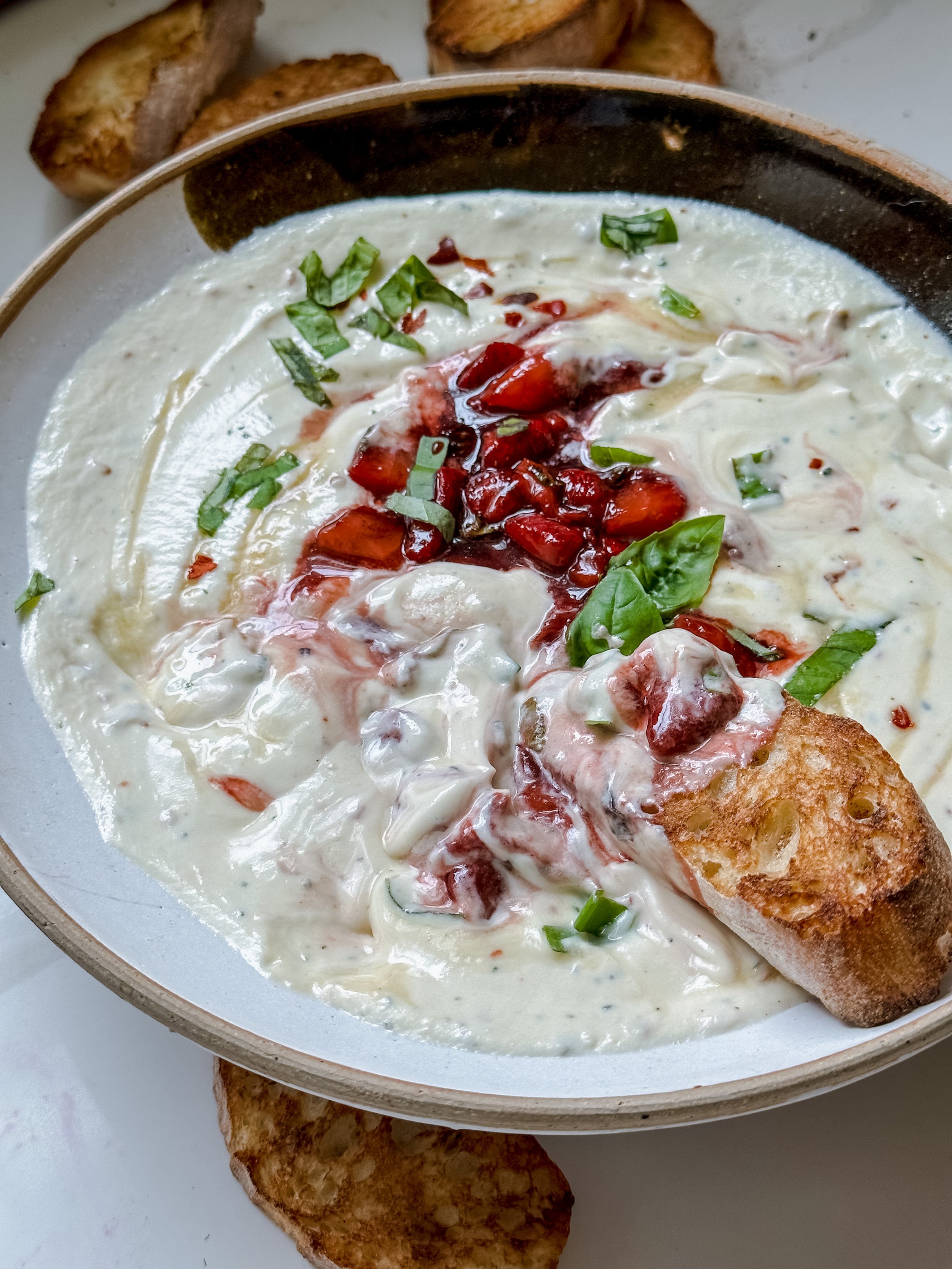 Strawberry Basil Whipped Goat Cheese — All Types of Bowls