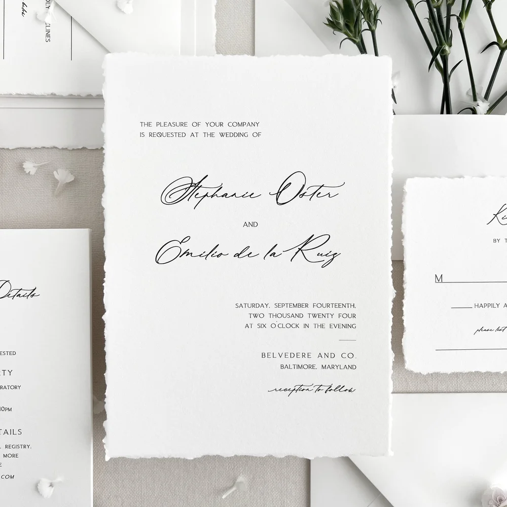Deckle edge wedding invitations 60 photos - Astyledwedding.com