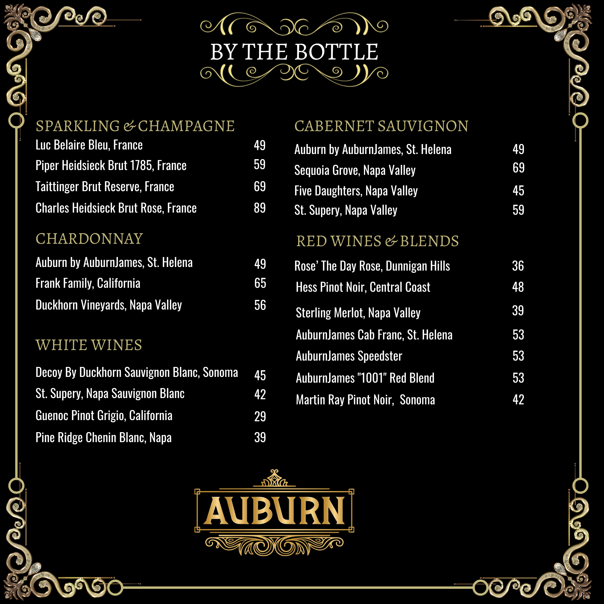 Menu — Auburn Lounge
