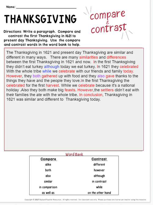 Thanksgiving Activities: Informational Reading Comprehension ESL Gen Ed ...