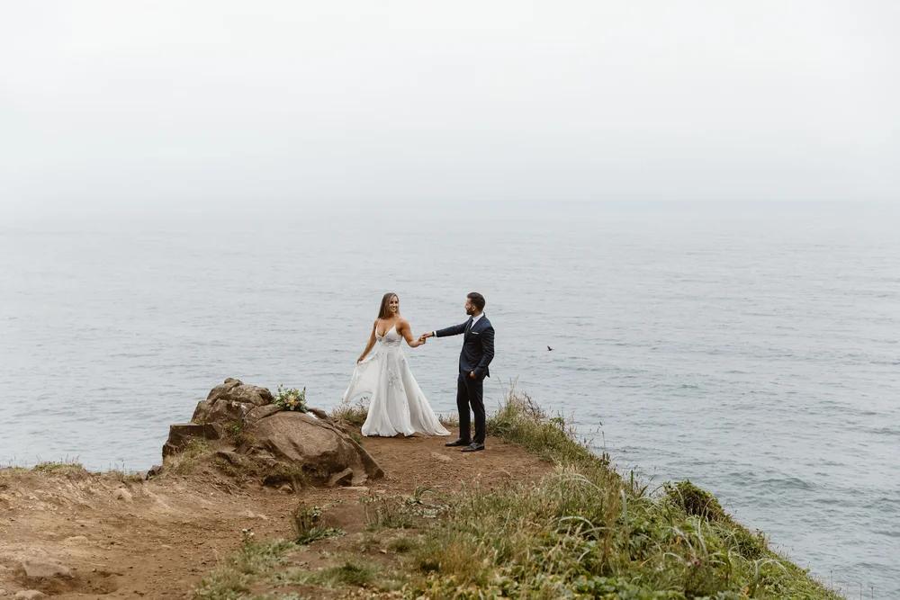 Epic Cliff-side Oregon Coast Elopement - Adventure Elopement Photographer
