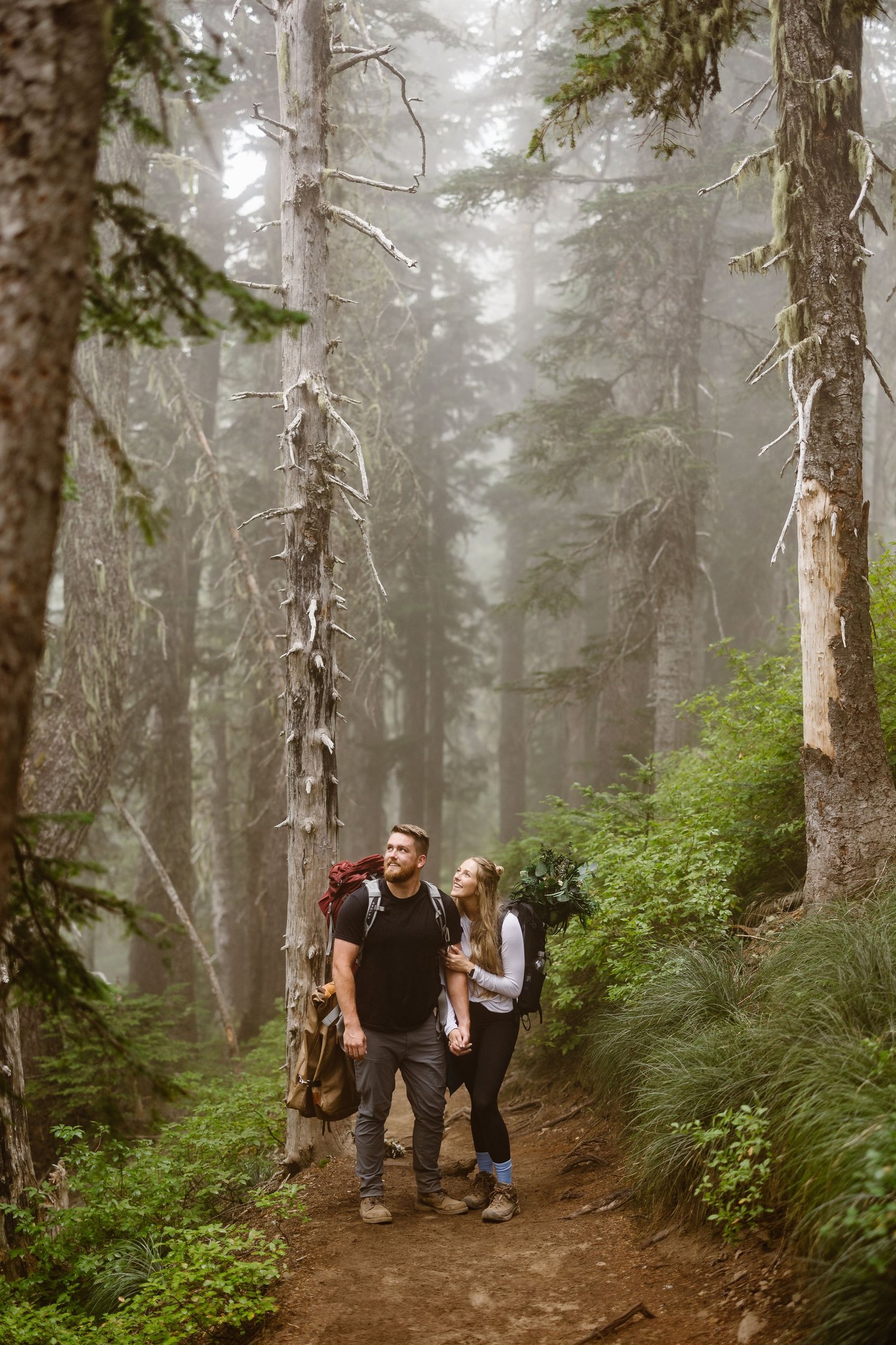 Foggy Mt. Rainier Elopement - Adventure Elopement Photographer