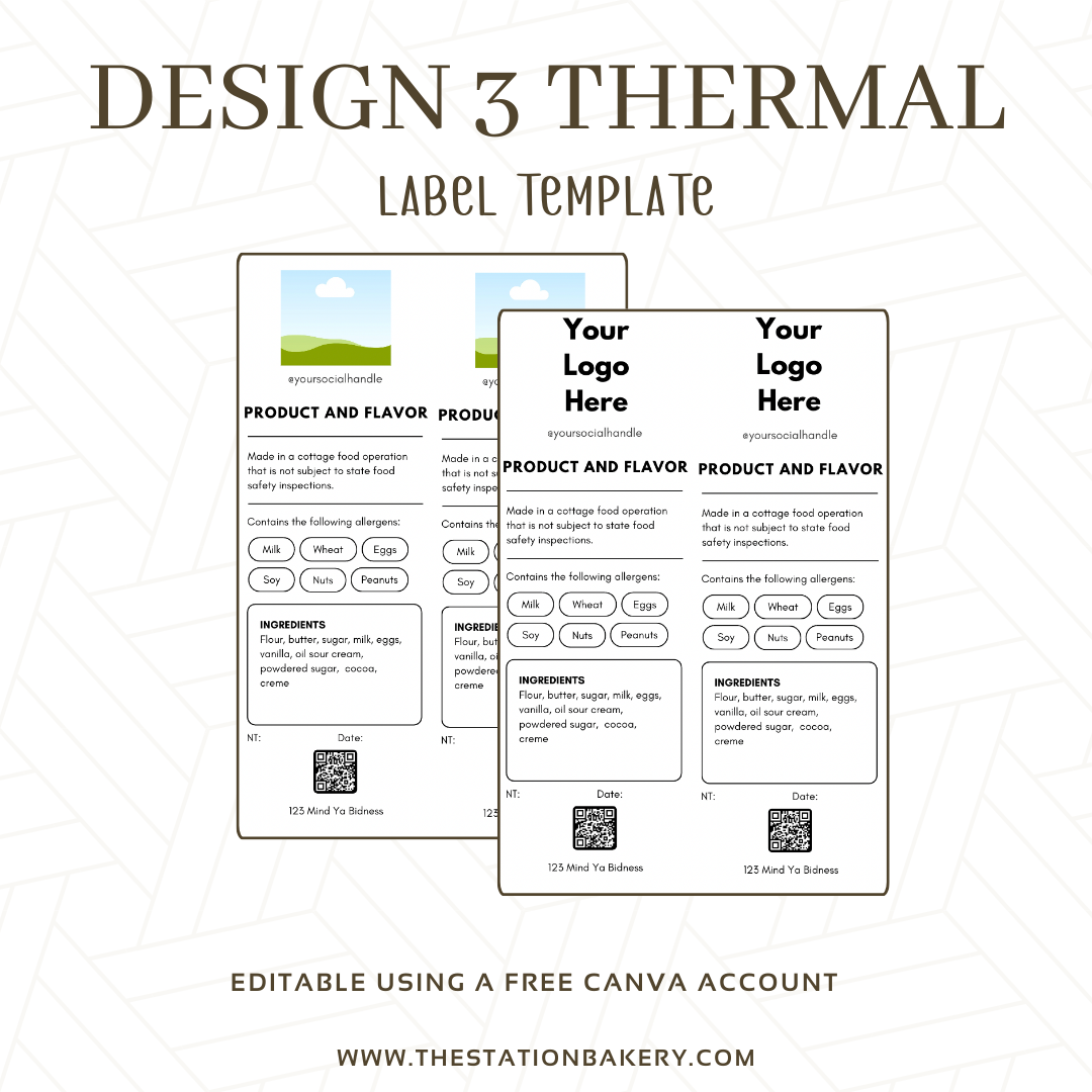 Thermal Label Template Design 4 — The Station Bakery