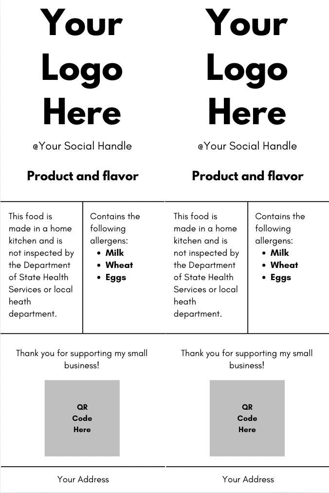 Thermal Label Template Design 4 — The Station Bakery