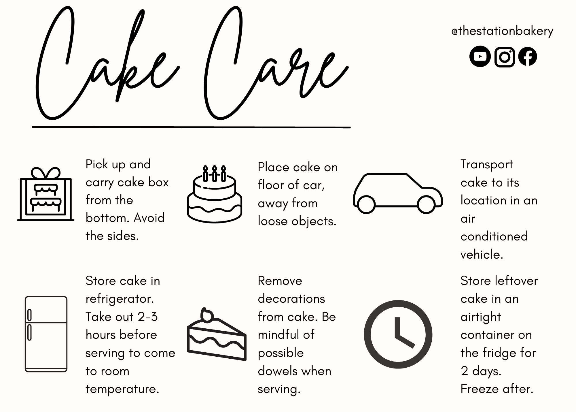 Cake Care and Handling — The Station Bakery