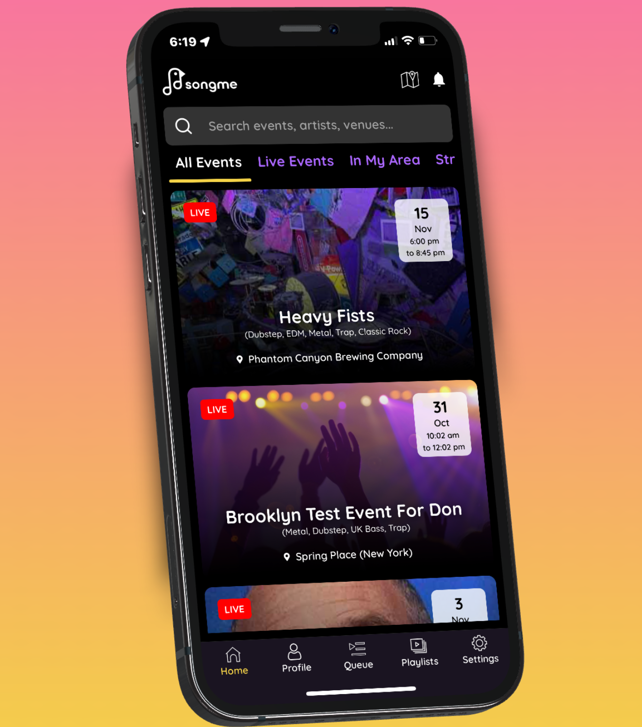 SongMe - Live Music Platform