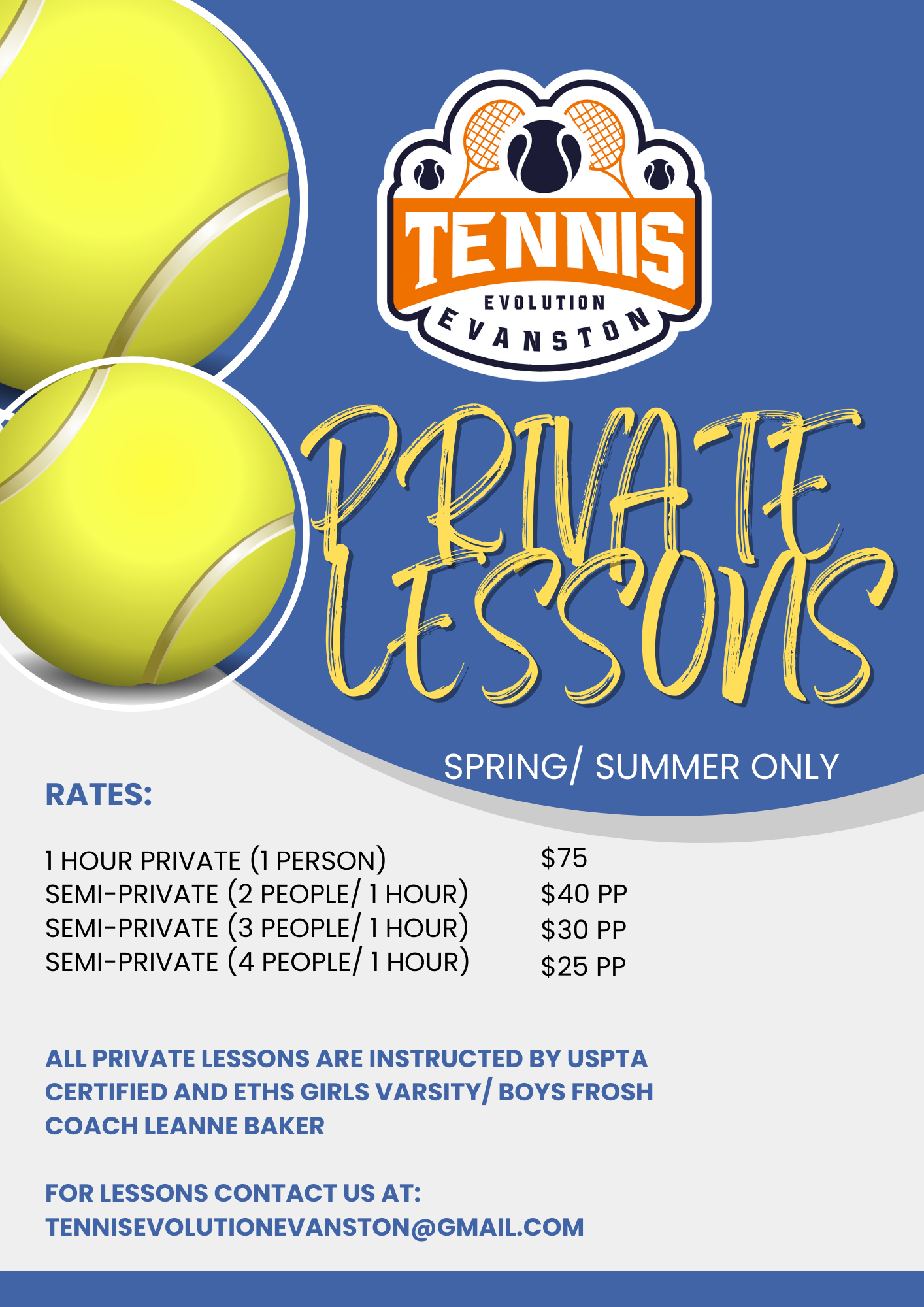 Private Lessons — Tennis Evolution Evanston