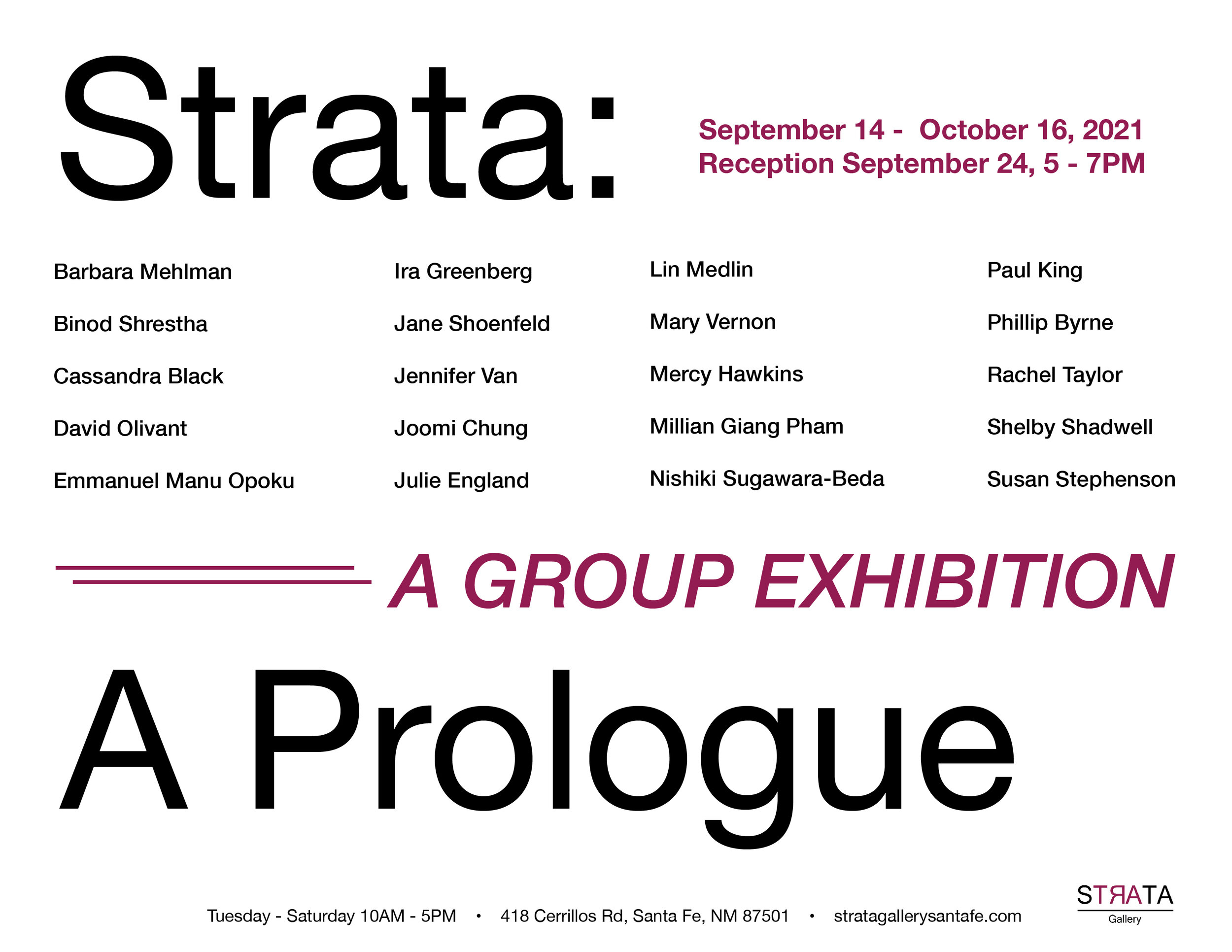 Exhibitions — Strata Gallery
