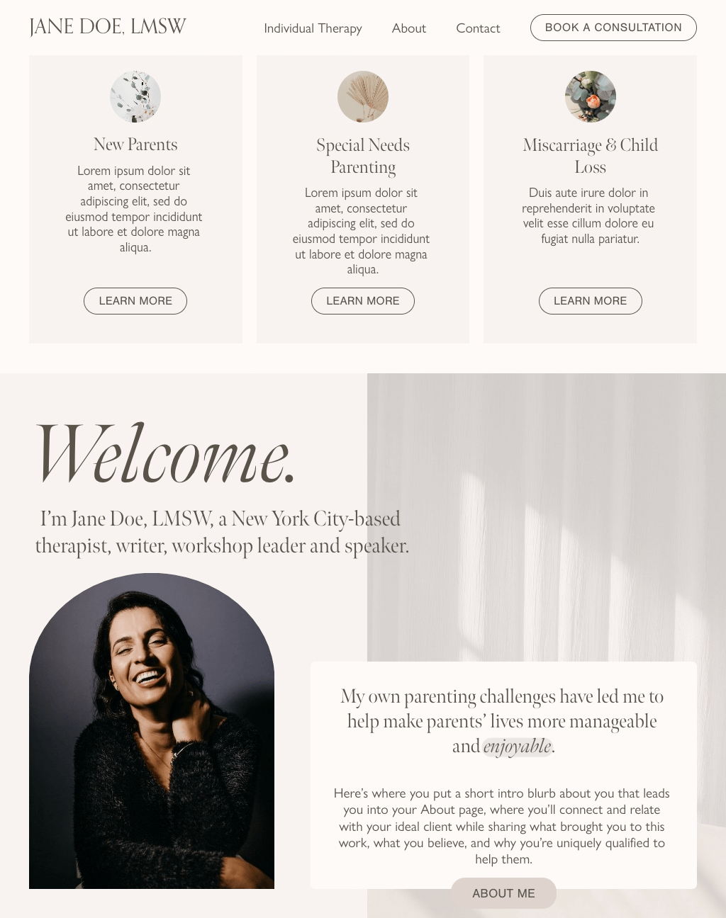 Squarespace Template for Therapists | Rebecca Eisner