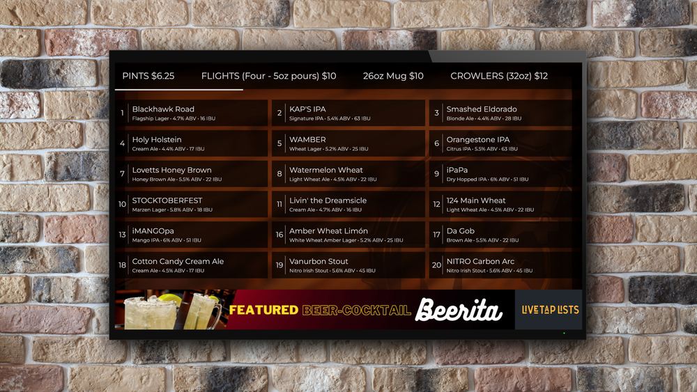 Live Tap Lists: Digital, Print, and QR Menus