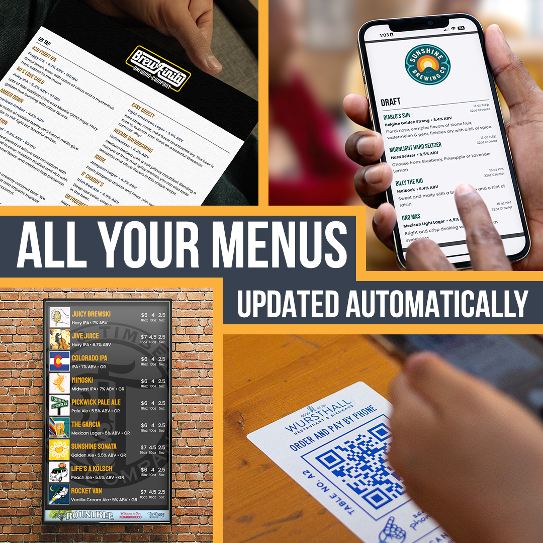 Live Tap Lists: Digital, Print, and QR Menus