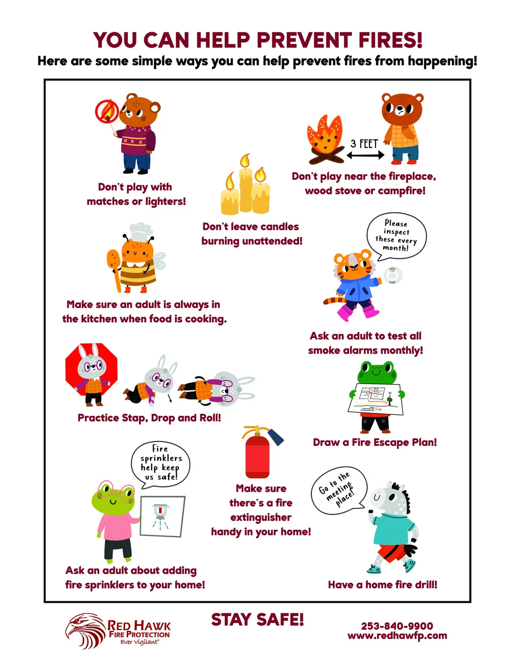 Fire Safety For Kids - Fire Safety Tips — Red Hawk Fire Protection