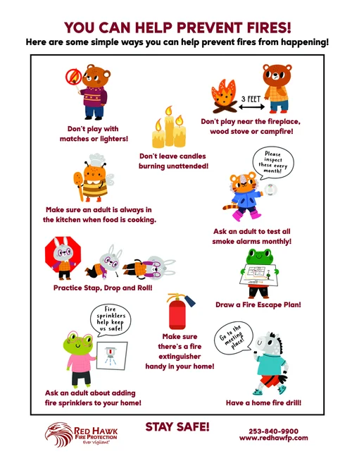 Fire Safety For Kids - Fire Safety Tips — Red Hawk Fire Protection